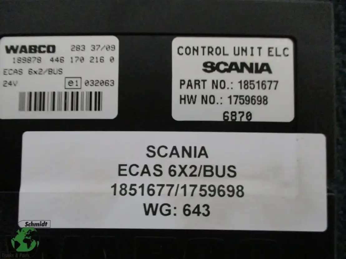 Scania 1851677/1759698 ECAS 6X2 BUS ELC MODULE | Elektra vrachtwagen ...