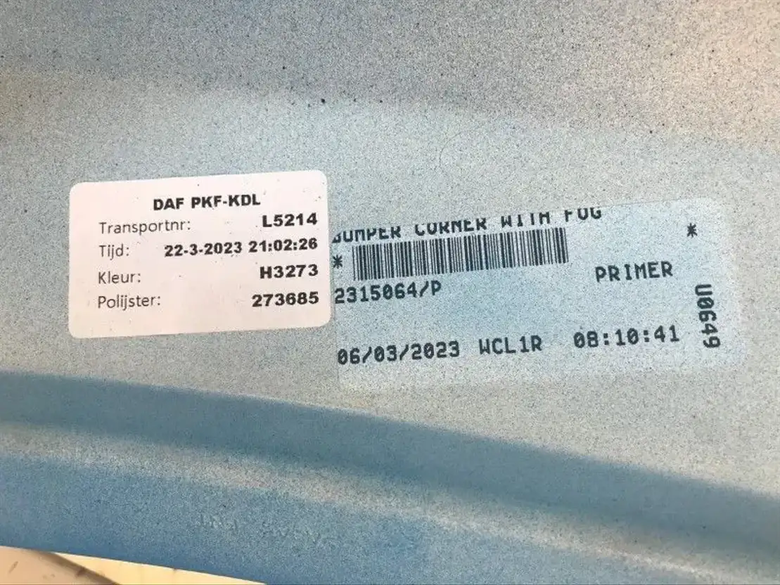 DAF 2315062 Onderbumper MET Uitsparing Voor Lamp Recht Nieuw ...