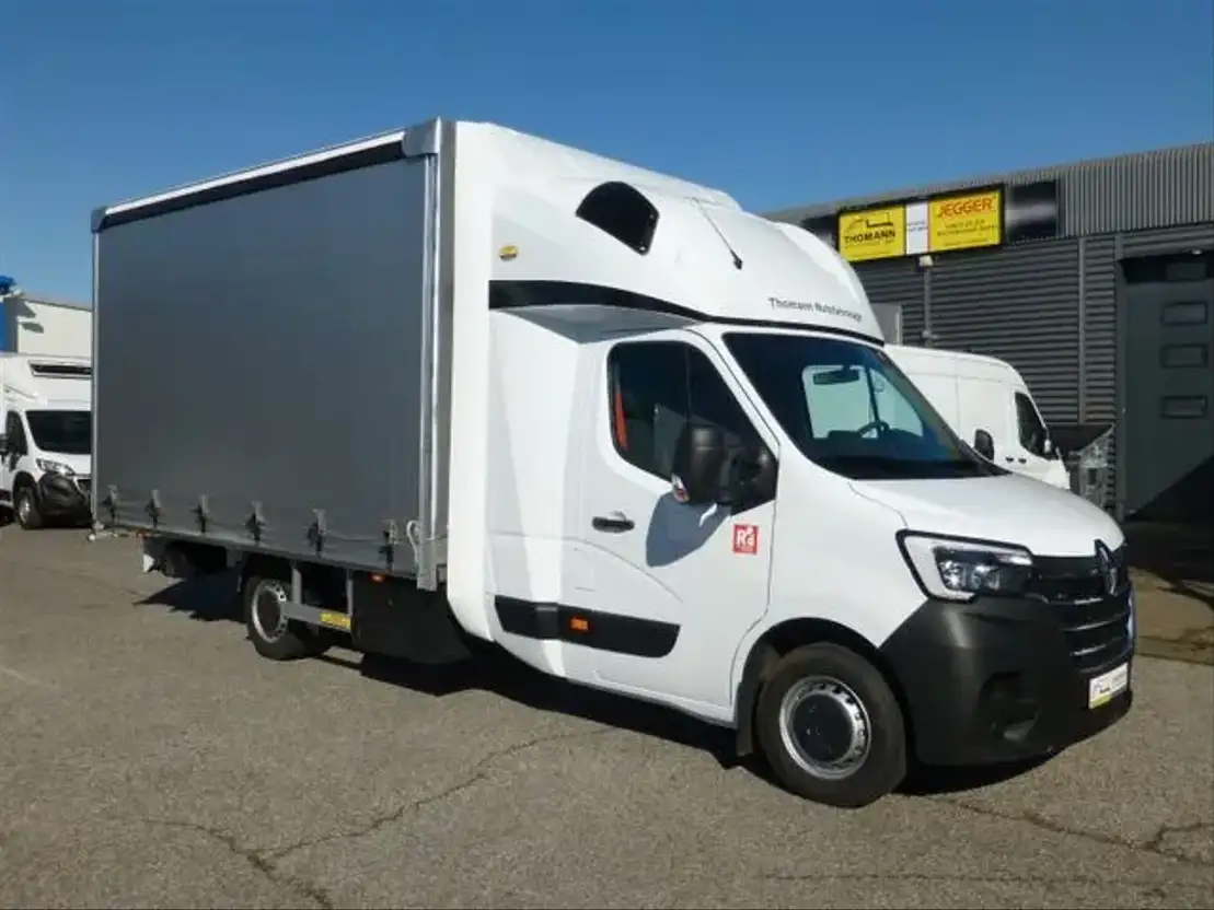 Renault Pritsche Plane mit Schlafkabine hinten | Huifzeil bedrijfswagen ...